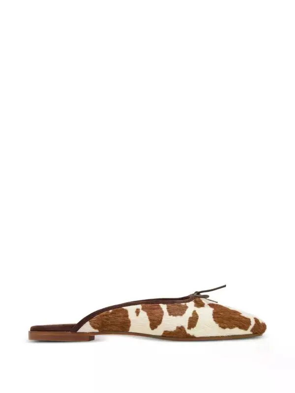 SOPHIQUE Poesia Cow-print Mules - White