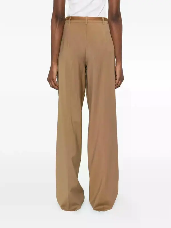 Max Mara Pleated Belted Trousers - Brown