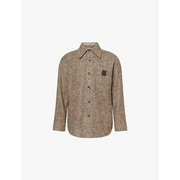 Loewe Anagram-patch Bouclé Wool-blend Overshirt