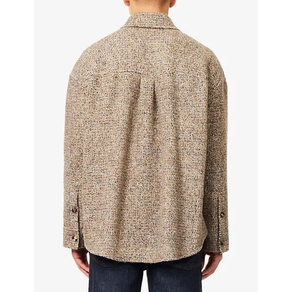 Loewe Anagram-patch Bouclé Wool-blend Overshirt