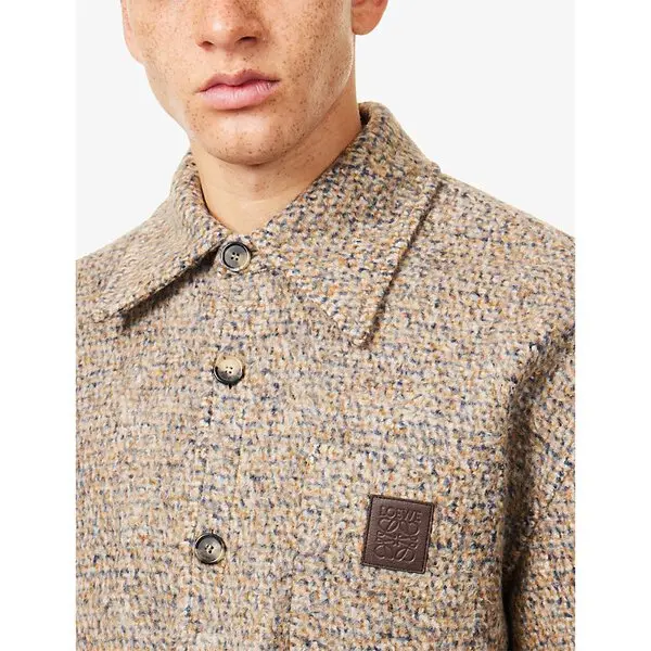 Loewe Anagram-patch Bouclé Wool-blend Overshirt