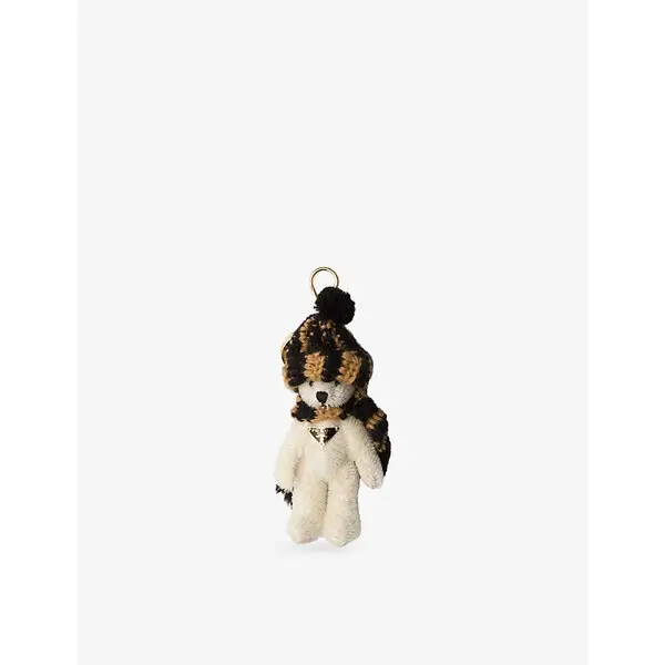 Prada Teddy Cotton And Mohai-blend Bag Charm - Brown
