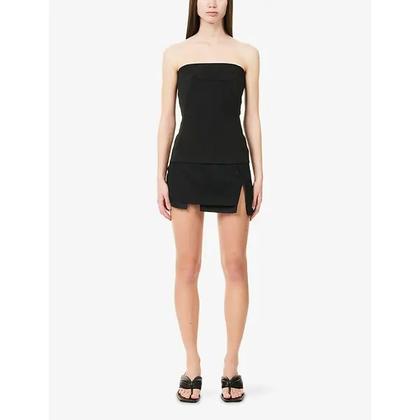 Rick Owens Bustier Cinched Stretch-woven Top