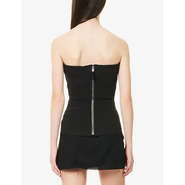 Rick Owens Bustier Cinched Stretch-woven Top