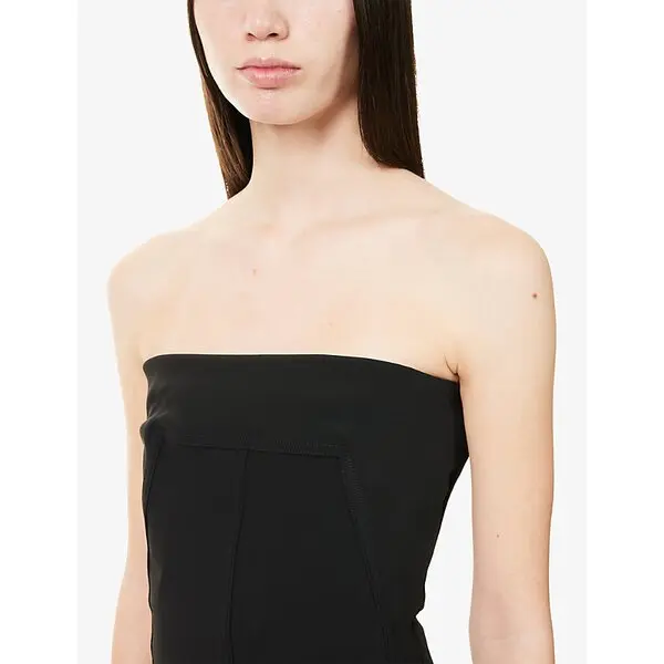 Rick Owens Bustier Cinched Stretch-woven Top