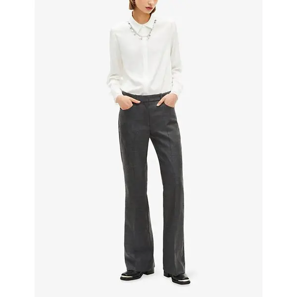 The Kooples Bootcut Mid-rise Wool-blend Trousers