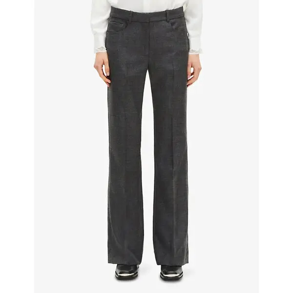 The Kooples Bootcut Mid-rise Wool-blend Trousers