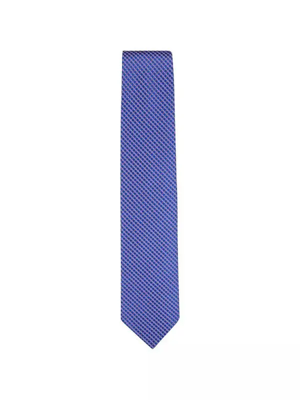 Eton Geometric-pattern Neck Tie - Blue