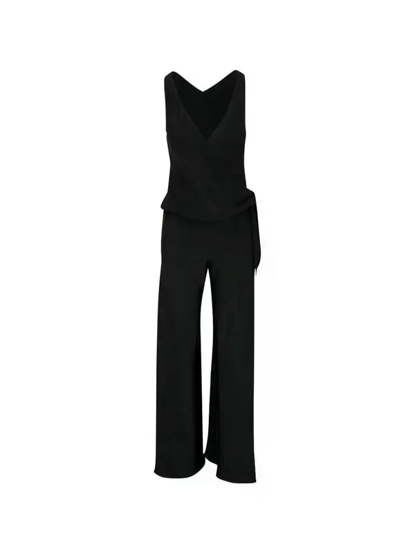 PETER COHEN V-neck Tie Jumpsuit - Black
