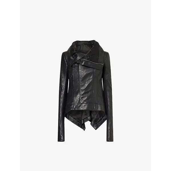 Rick Owens Naska Biker Asymmetric Leather Jacket