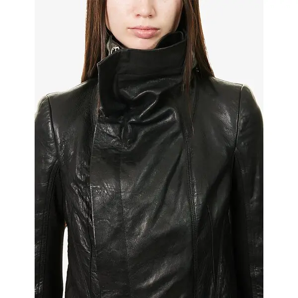 Rick Owens Naska Biker Asymmetric Leather Jacket