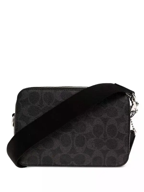 Coach Charter Zipped Monogram Crossbody Bag - Black