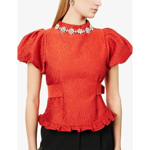 SISTER JANE Jacquard Woven Top