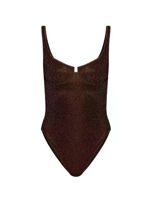 Oseree Square-neck Swimsuit - Brown