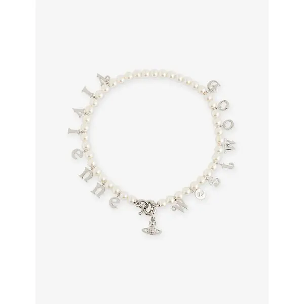 VIVIENNE WESTWOOD Leanne Faux-pearl Necklace - Platinum/crmrose Pearl