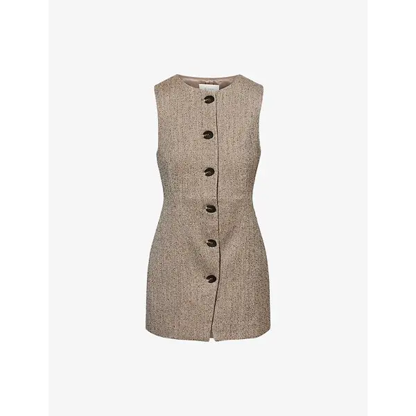 Dissh Frankie Tweed Tunic Vest - Choc