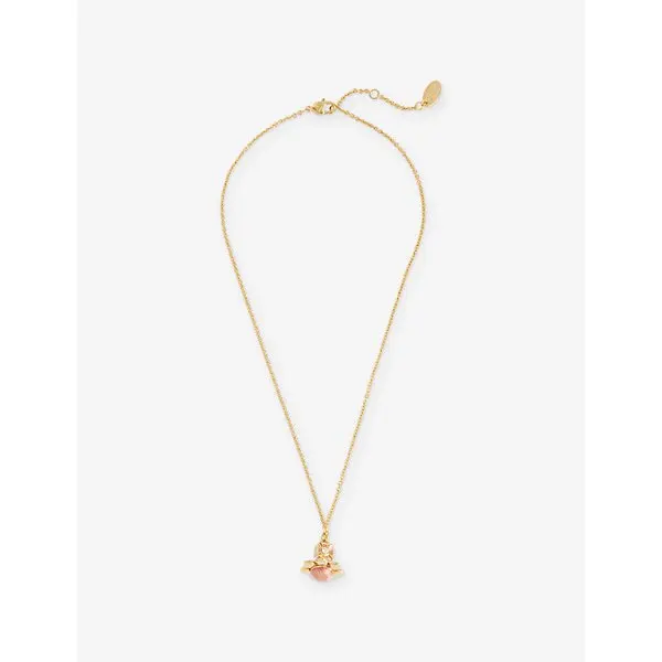 VIVIENNE WESTWOOD Capucine Pendant Necklace - Gold/wht Crystal/fuchsia