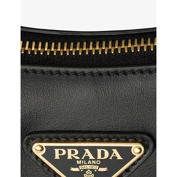 Prada Arqué Mini Leather Shoulder Bag - Black