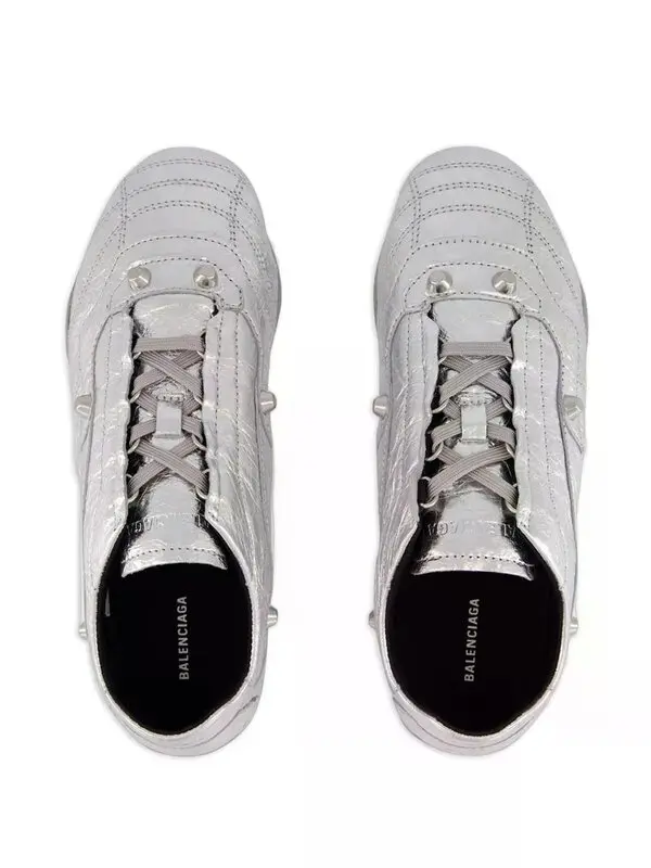Balenciaga City Metallic Studded Sneakers - Silver