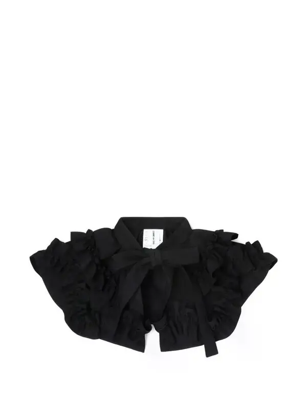 Comme Des Garçons Ruffled Bow Scarf - Black