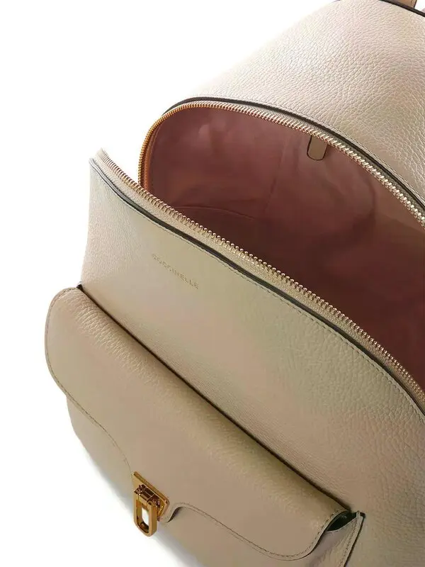 COCCINELLE Flap-pocket Leather Backpack - Neutrals