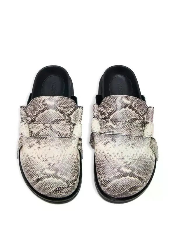 Yuzefi Snake-print Flat Mules