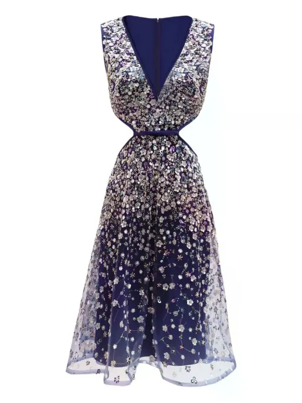 GEMY MAALOUF Cut-out Beaded Dress
