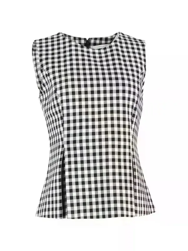 Diane Von Furstenberg Gingham Peplum Top