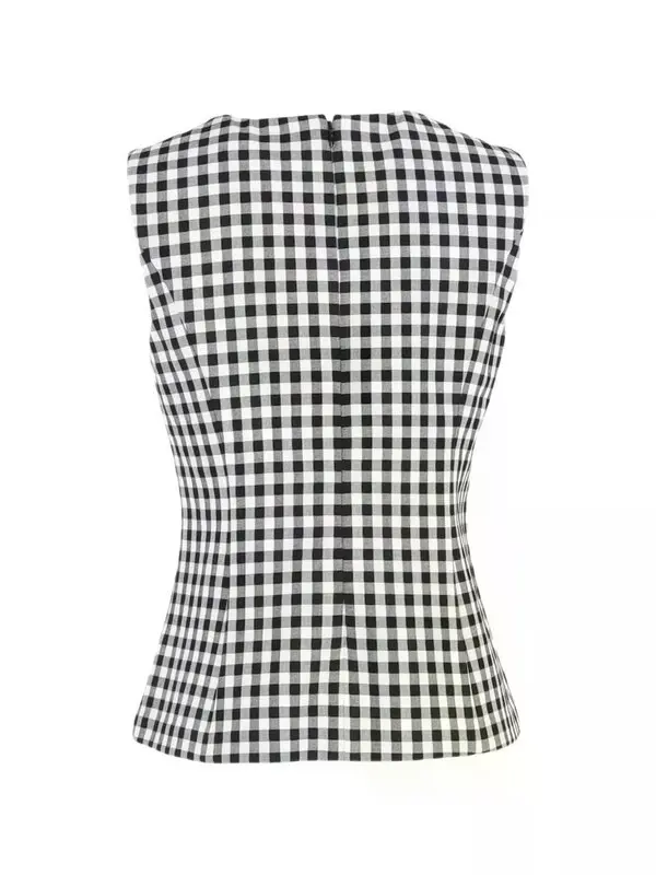 Diane Von Furstenberg Gingham Peplum Top