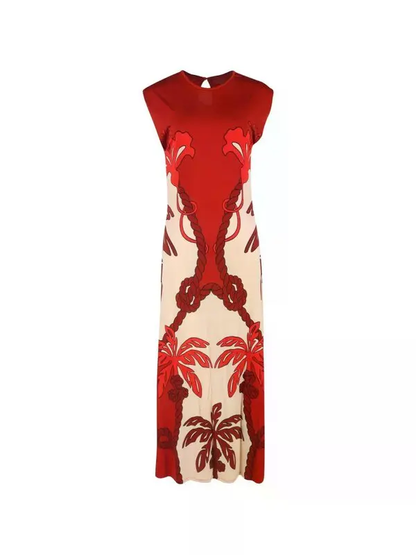 Johanna Ortiz Palm-tree Print Dress - Red