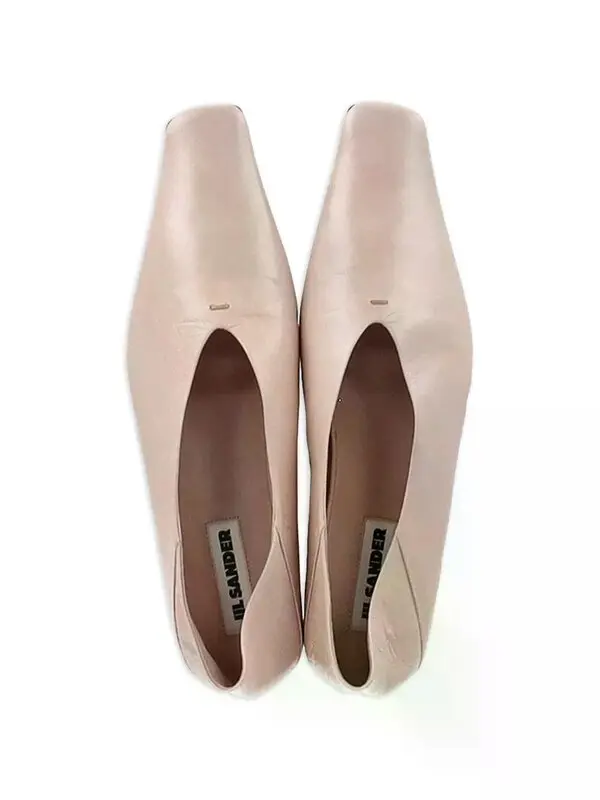 JIL SANDER Square-toe Leather Ballet Flats