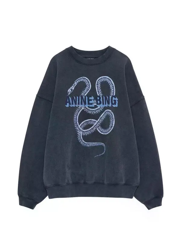ANINE BING Snake Print Relaxed Fit Sweatshirt