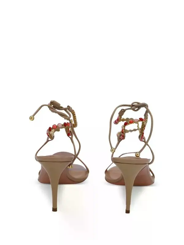 AQUAZZURA Livia Beaded-ankle Stiletto Sandals