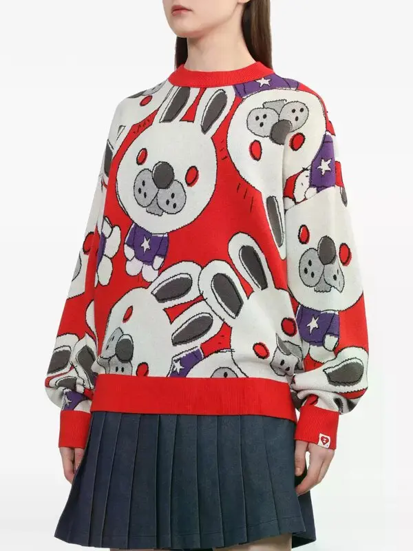 A BATHING APE Rabbit Pattern Sweater