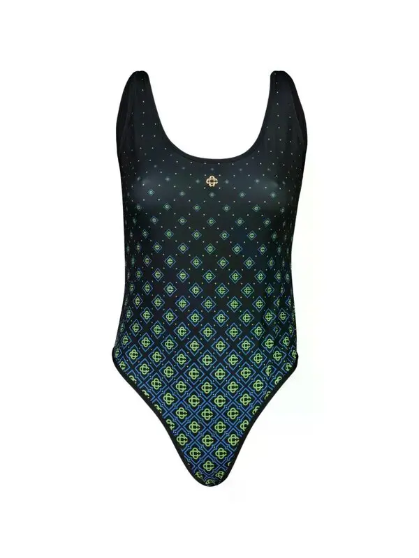 Casablanca Monogram One-piece Swimsuit - Black