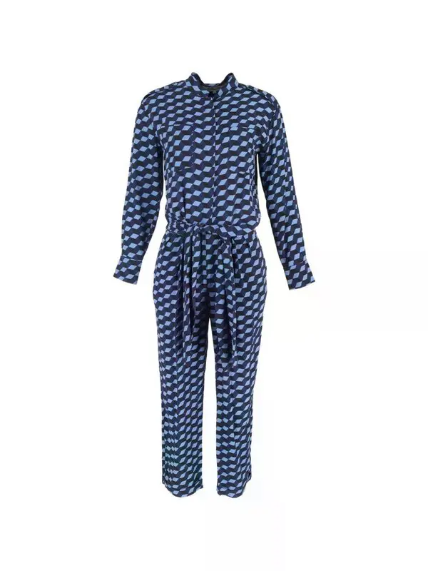 Diane Von Furstenberg Geometric-print Jumpsuit - Blue