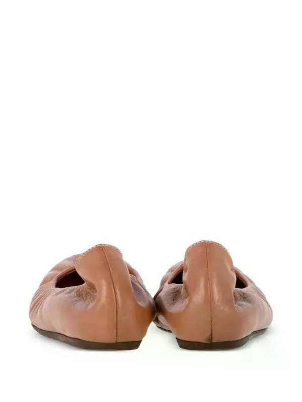 LANVIN Round-toe Leather Ballet Flats - Brown