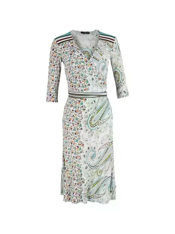 Etro Printed Wrap Midi Dress