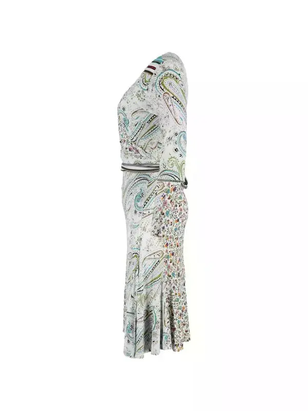 Etro Printed Wrap Midi Dress