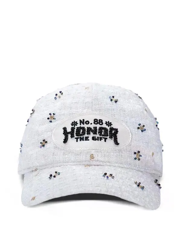 HONOR THE GIFT Beaded Six-panel Strap-back Cap - White