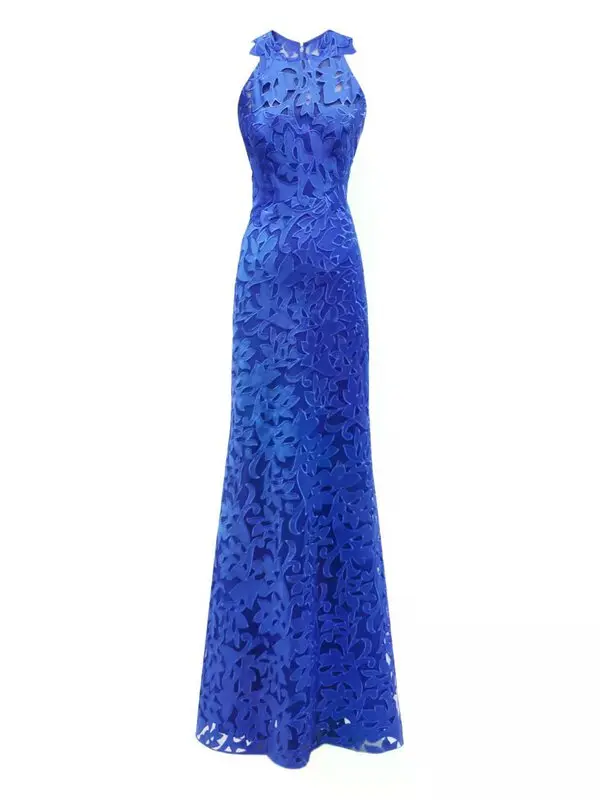 GEMY MAALOUF Floral Satin Dress - Blue