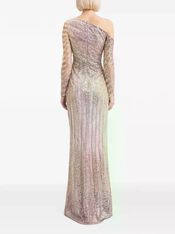 GEMY MAALOUF Asymmetrical Beaded Gown
