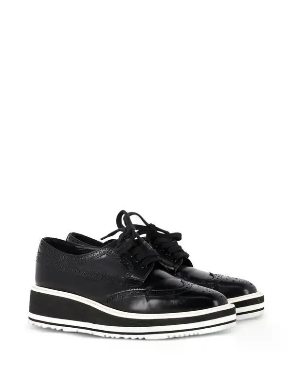 Prada Platform Leather Derby Shoes