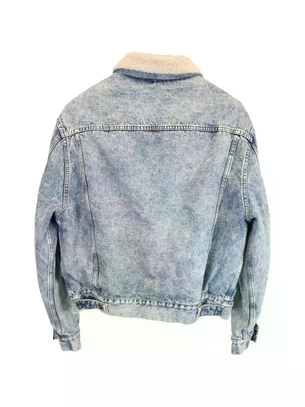 Celine Oversized Denim Jacket With Shearling Collar
