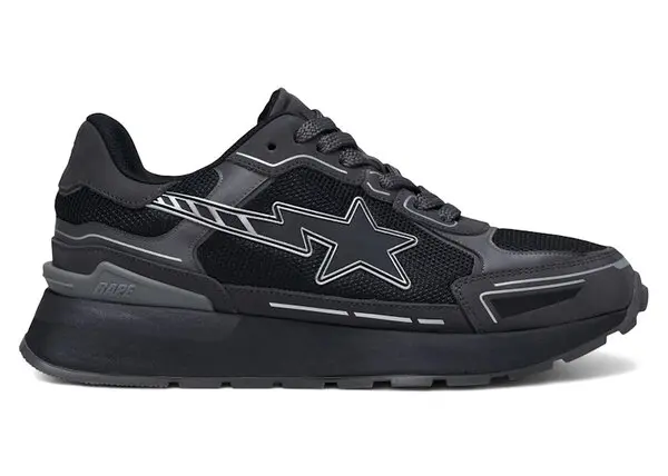A BATHING APE Cross Sta Sneakers - Black
