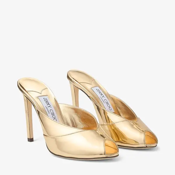 JIMMY CHOO Brigitte 100 Mules - Silver
