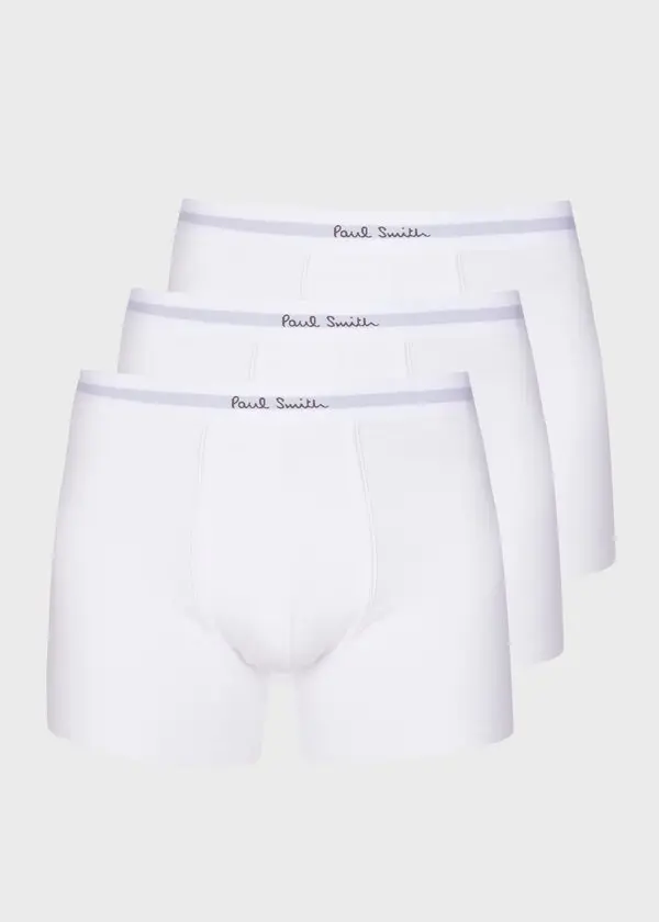 Paul Smith Long Boxer Briefs Three Pack - White