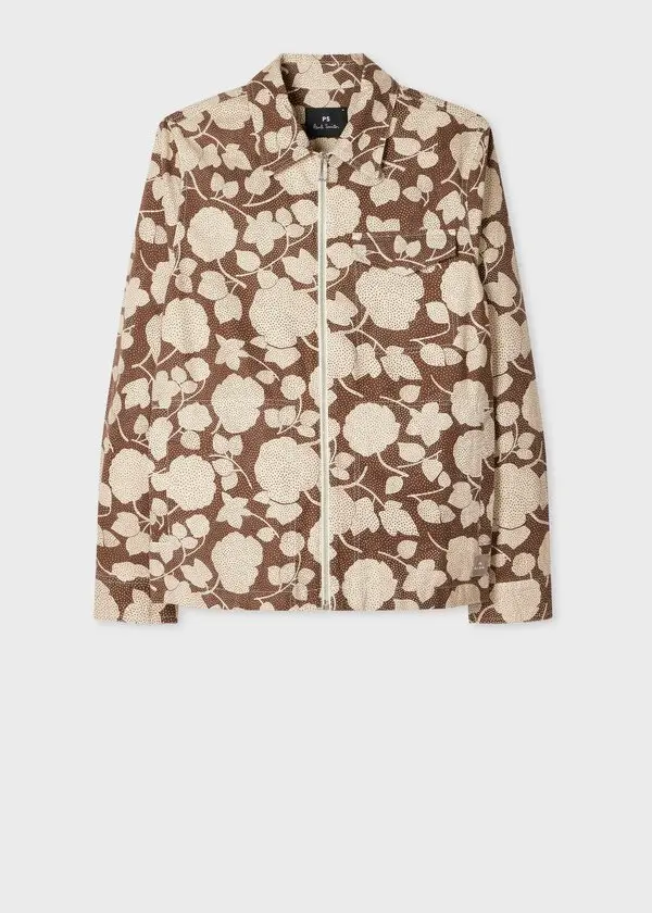 Paul Smith Perforated Floral Cotton Zip Jacket