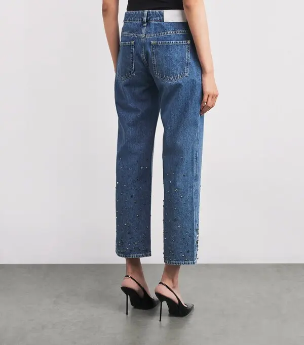 7 For All Mankind Embellished Callie Straight Jeans