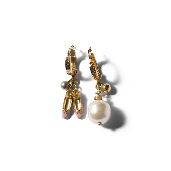 Miu Miu Metal Pendant Earrings - Gold/orchid
